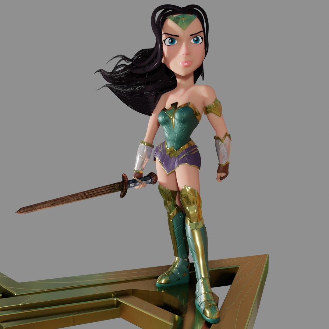 3D Amazon Woman Cartoon Style Model - TurboSquid 1869617