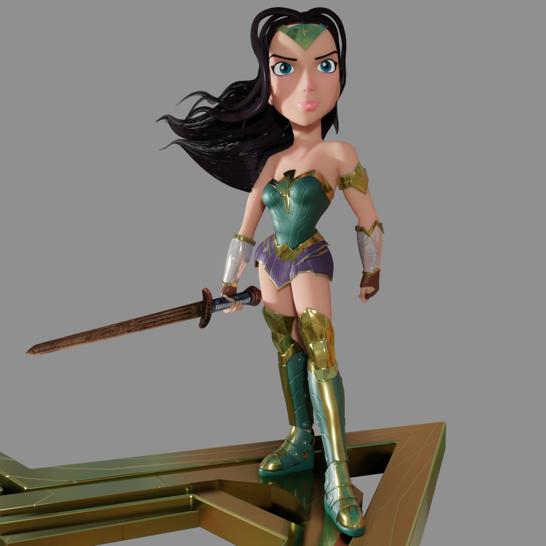 3D Amazon Woman Cartoon Style model - TurboSquid 1869617