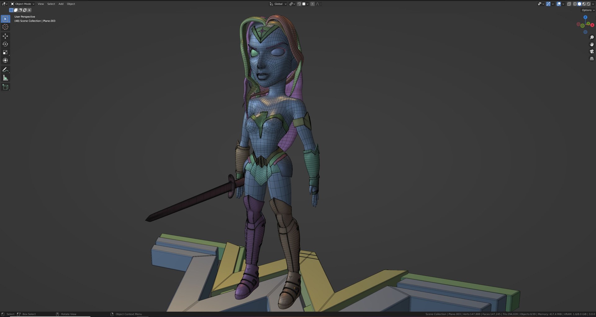 3D Amazon Woman Cartoon Style Model - TurboSquid 1869617