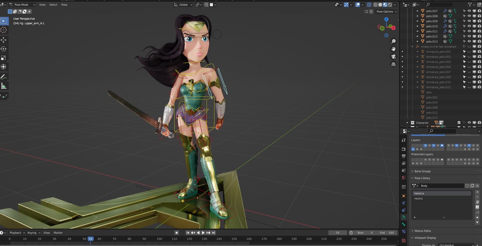 3D Amazon Woman Cartoon Style Model - TurboSquid 1869617