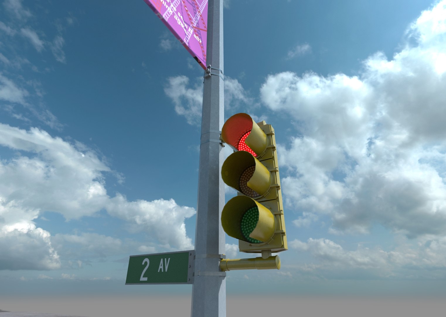 3d Nyc Traffic Light Signal