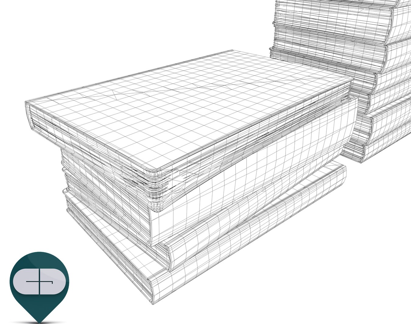 3d colored books model