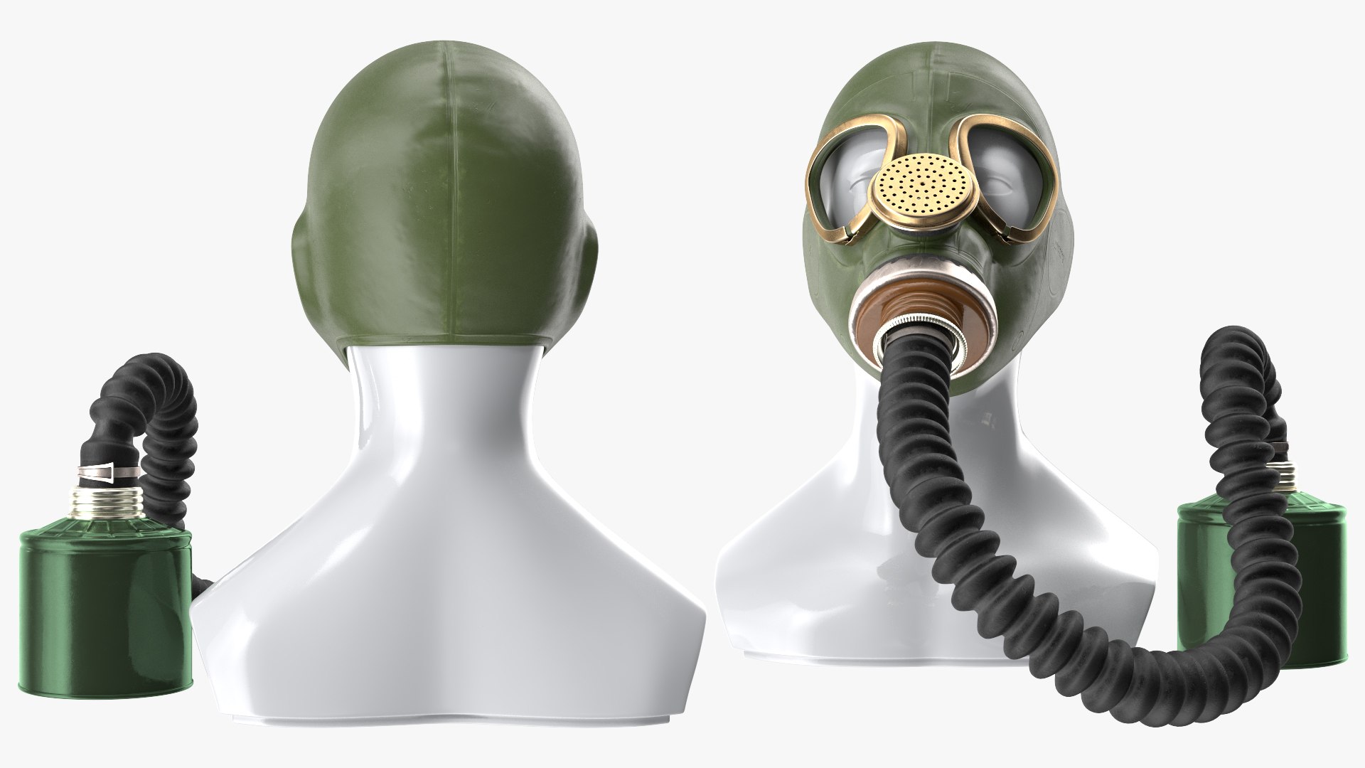 3D Green Gas Mask Long Model - TurboSquid 1572925