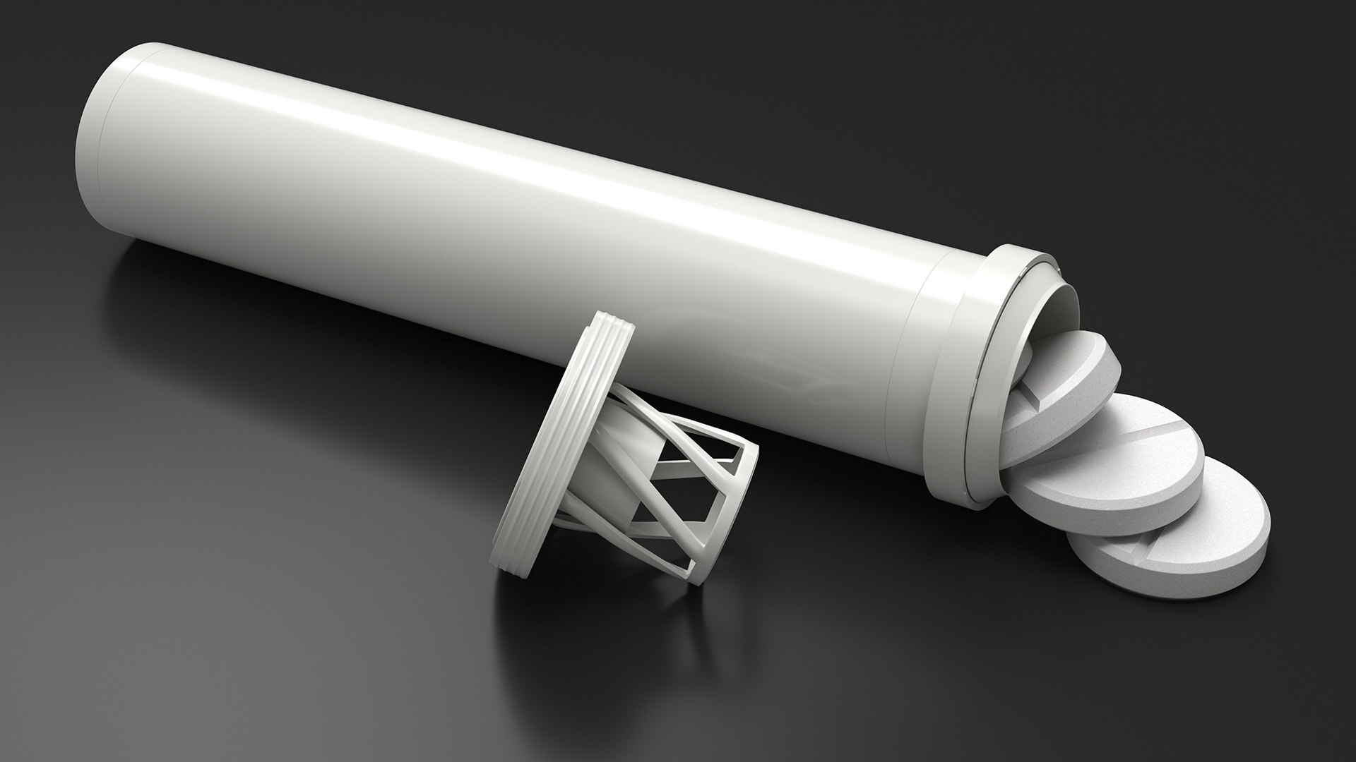 Tube Effervescent Packaging 25 Tabs Open 3D - TurboSquid 2211436