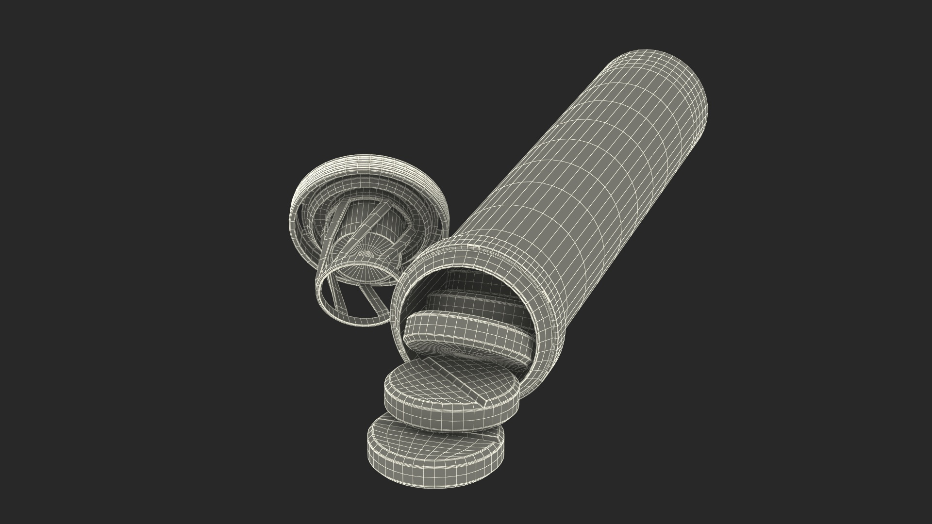 Tube Effervescent Packaging 25 Tabs Open 3D - TurboSquid 2211436