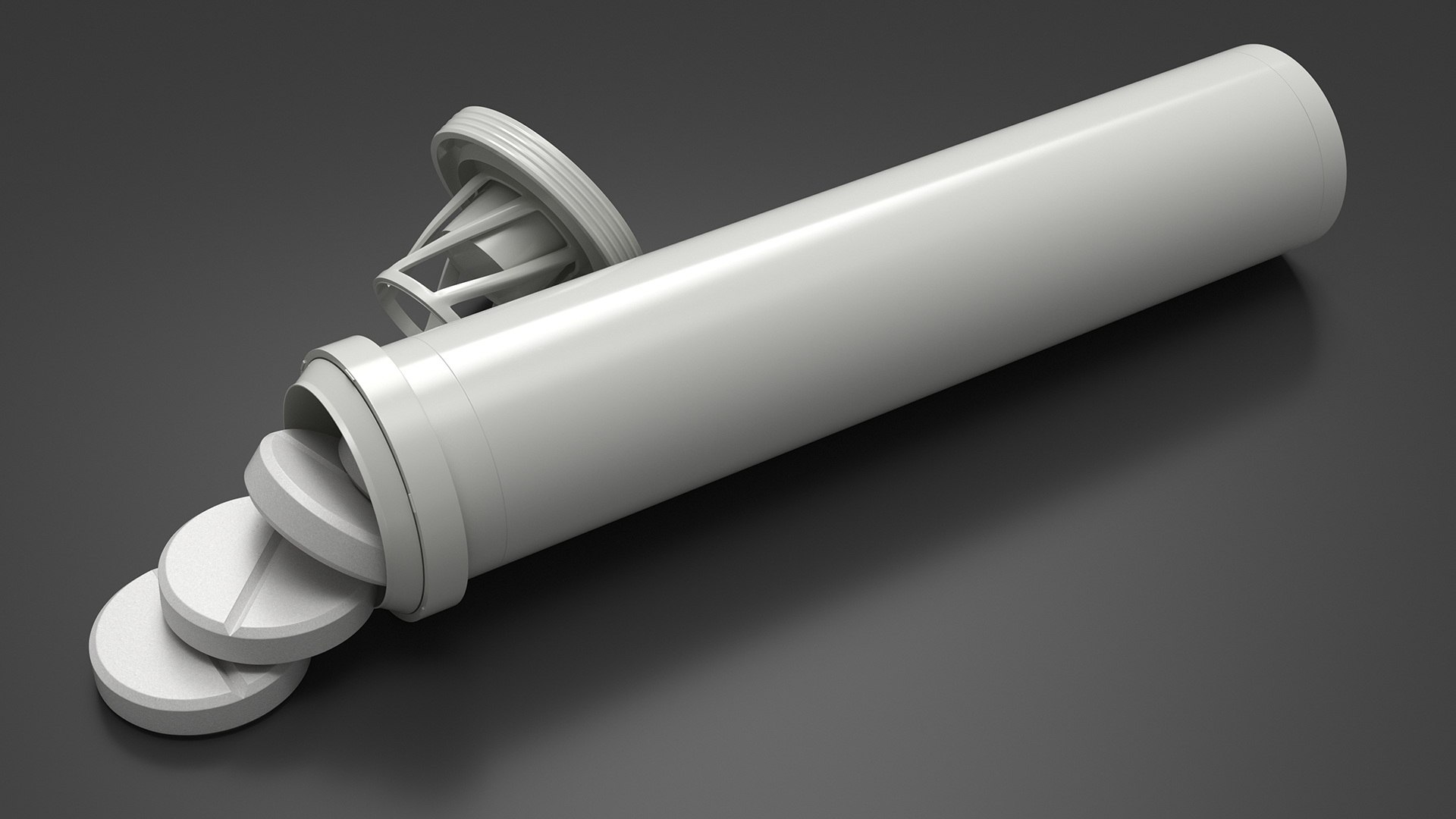 Tube Effervescent Packaging 25 Tabs Open 3D - TurboSquid 2211436