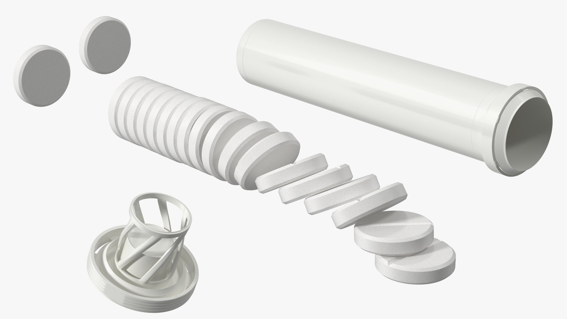 Tube Effervescent Packaging 25 Tabs Open 3D - TurboSquid 2211436