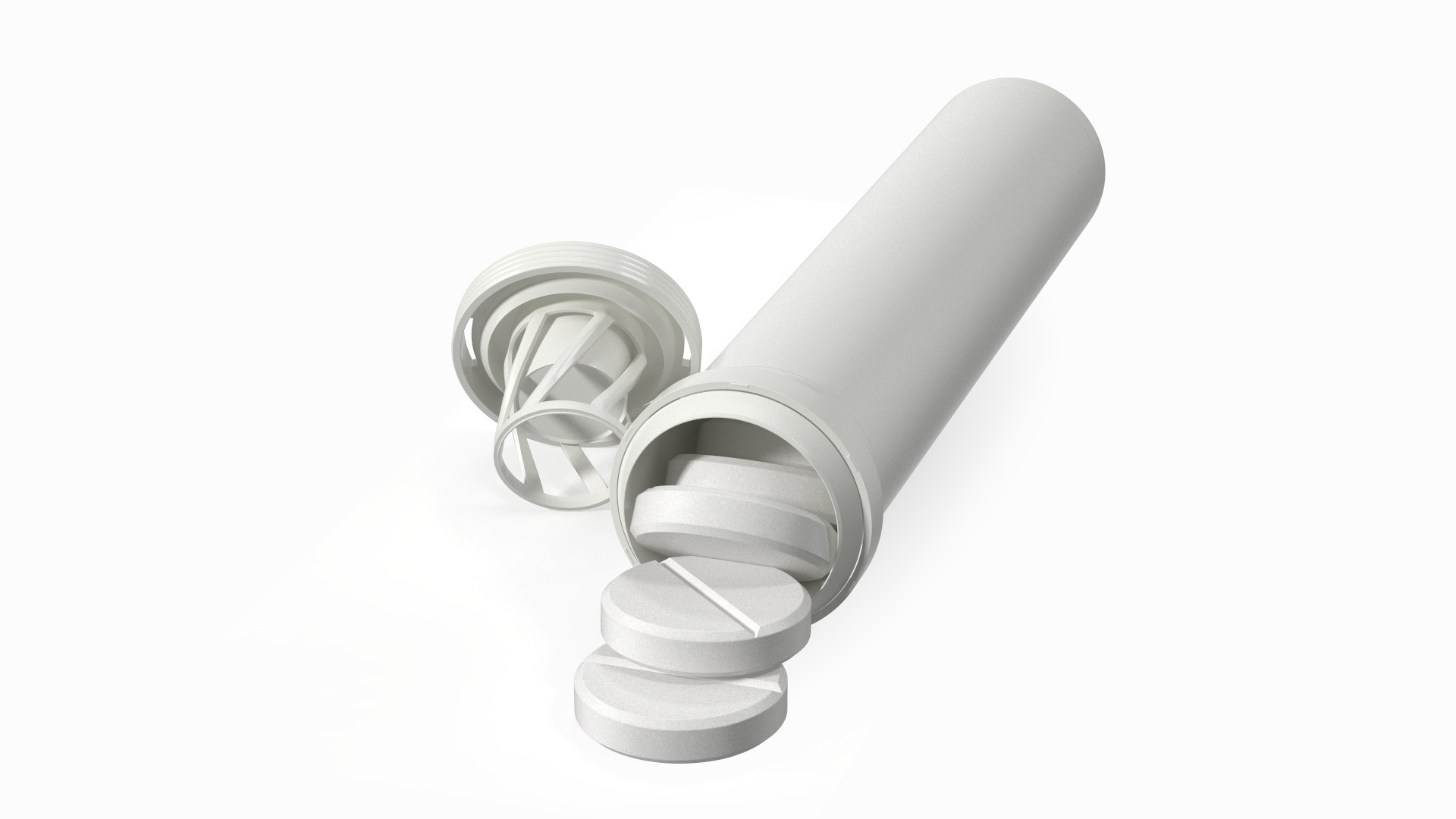 Tube Effervescent Packaging 25 Tabs Open 3D - TurboSquid 2211436