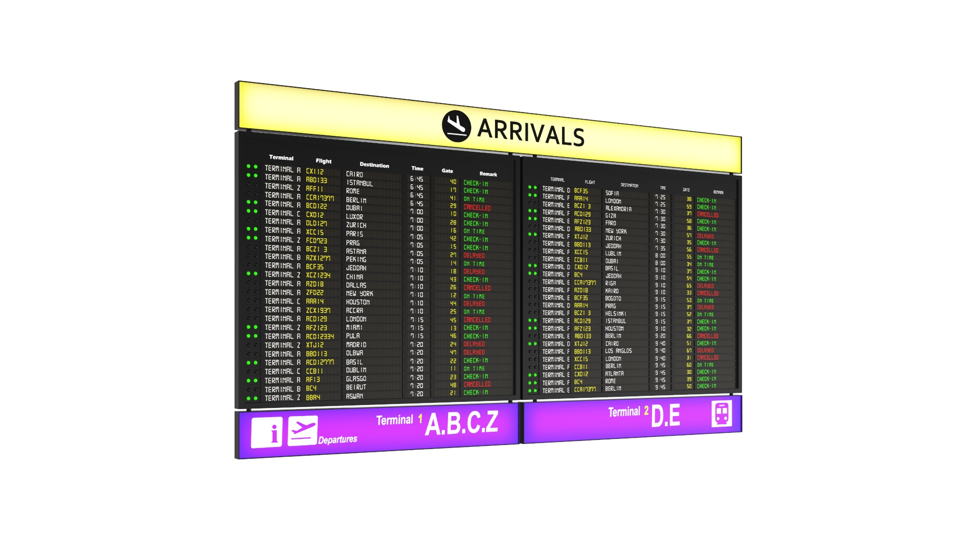 Airport Timetable Model - TurboSquid 1860656