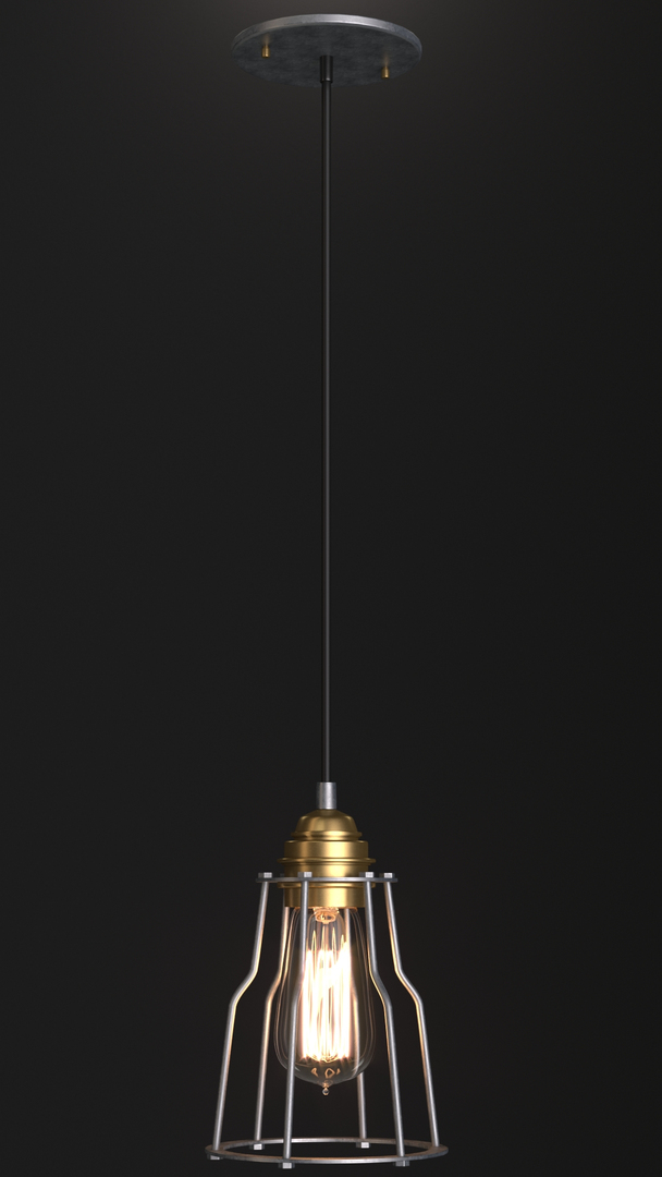 Industrial Cage Filament Pendant Light 3D Model - TurboSquid 1962699