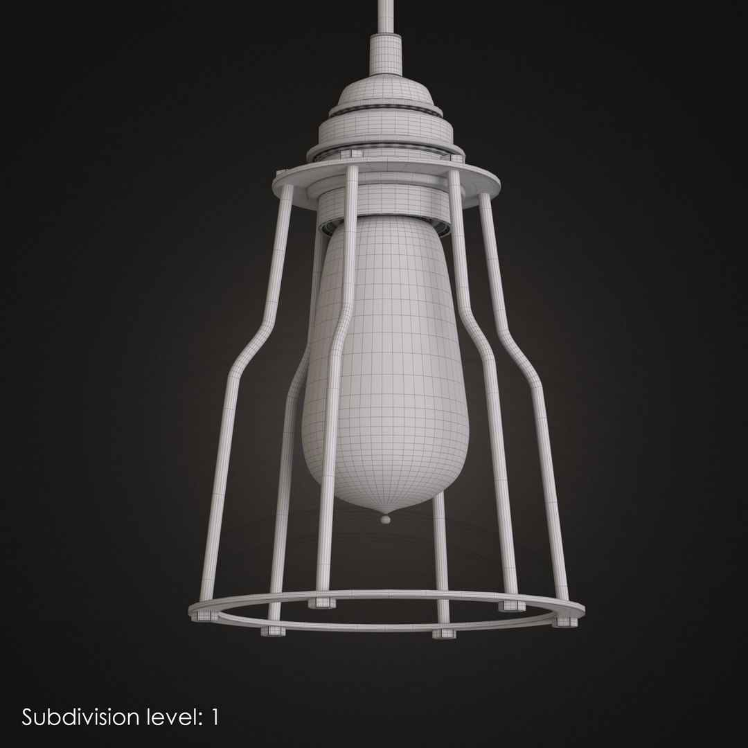 Industrial Cage Filament Pendant Light 3D Model - TurboSquid 1962699
