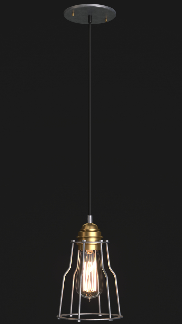 Industrial Cage Filament Pendant Light 3D Model - TurboSquid 1962699