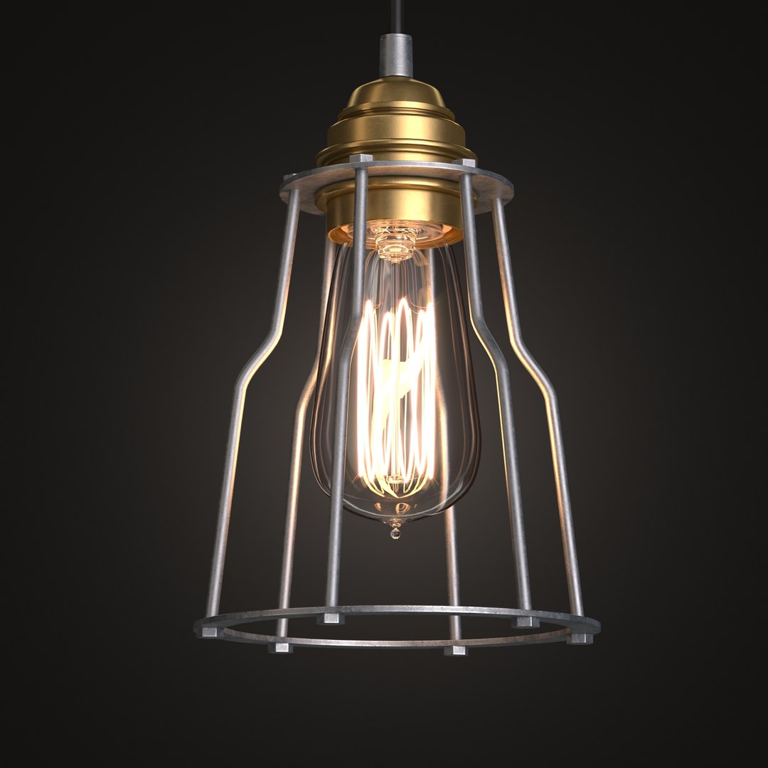 Industrial Cage Filament Pendant Light 3D Model - TurboSquid 1962699