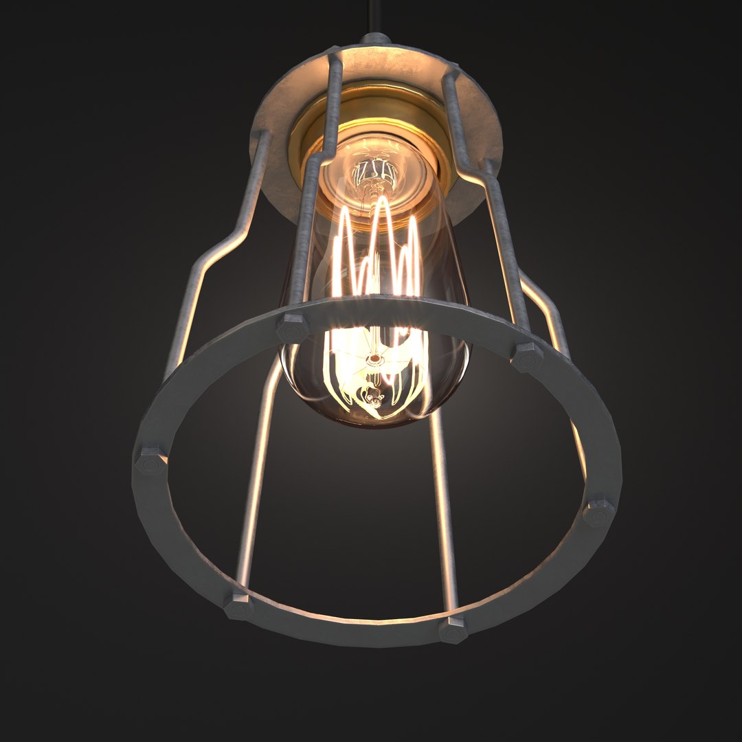 Industrial Cage Filament Pendant Light 3D Model - TurboSquid 1962699