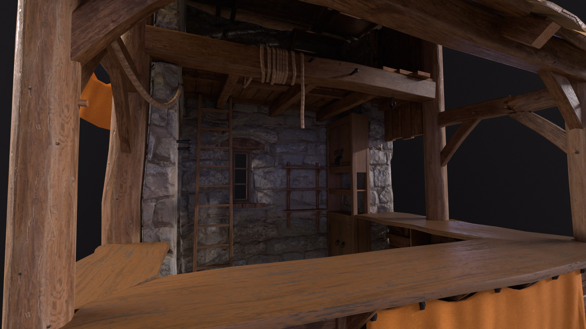 Medieval Market Stall 3D - TurboSquid 2414178