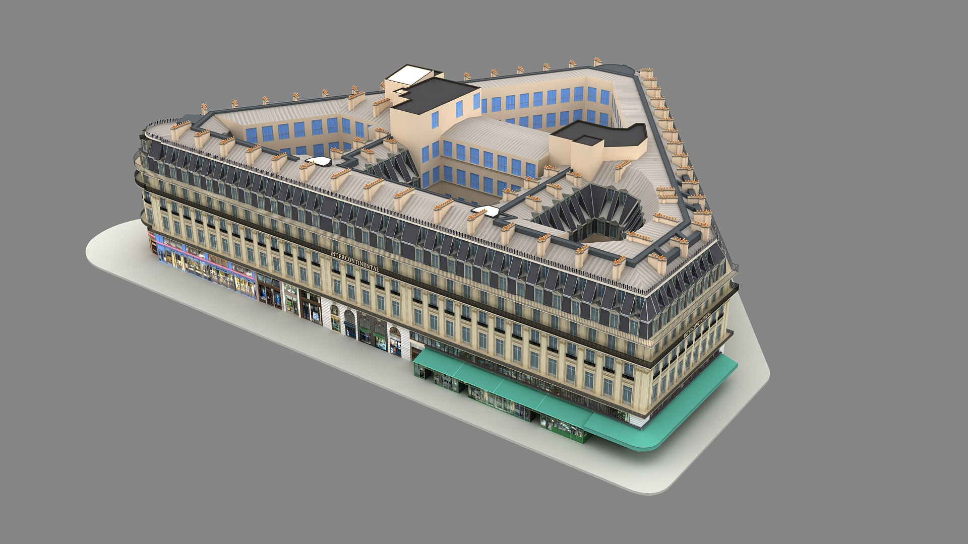 Inter Continental Paris Le Grand Hotel Building 3D Model - TurboSquid ...