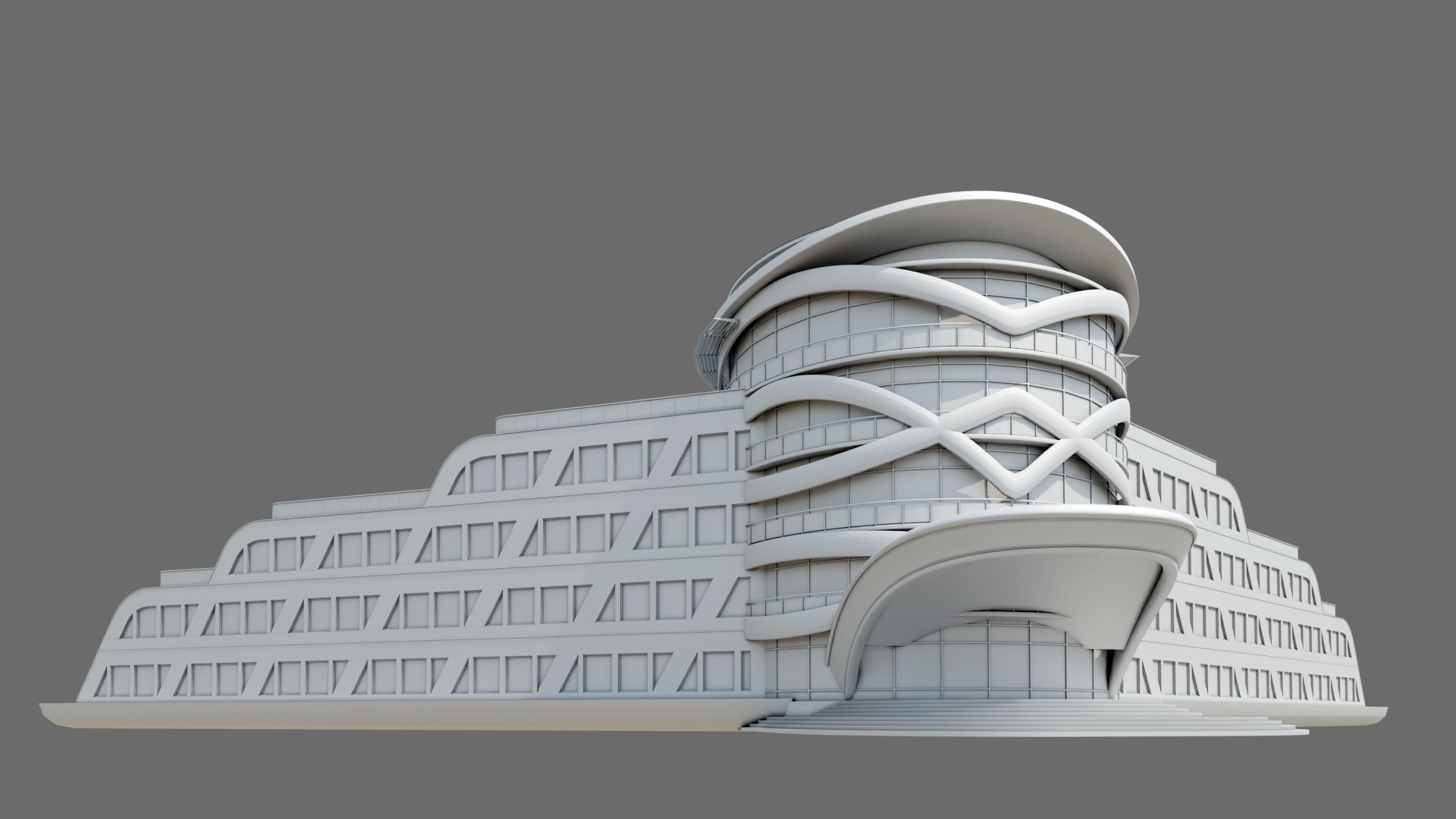 3D Beach Hotel Model - TurboSquid 2028943