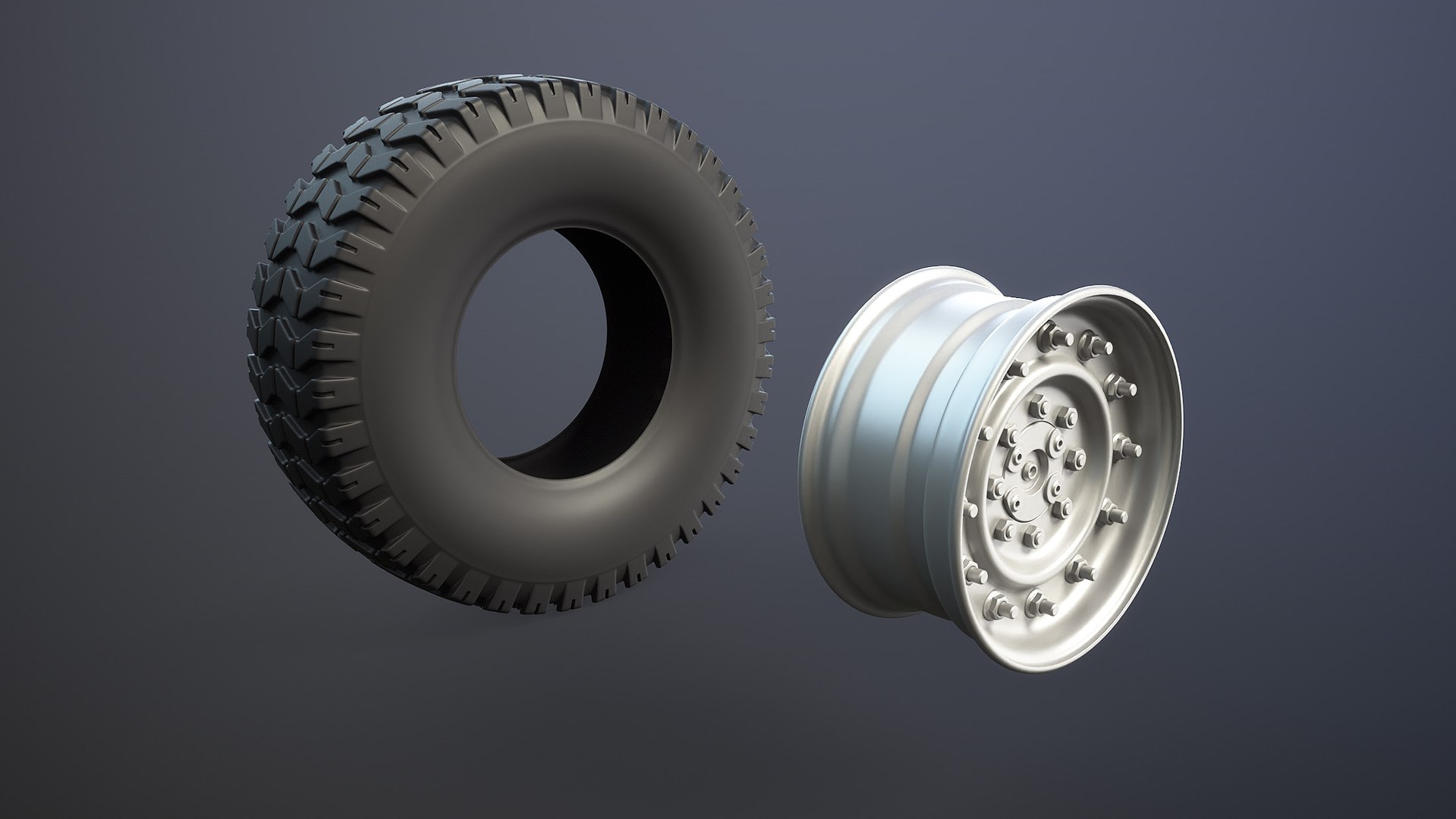 3D HMMWV M998 Wheel High-Poly Model - TurboSquid 2138165
