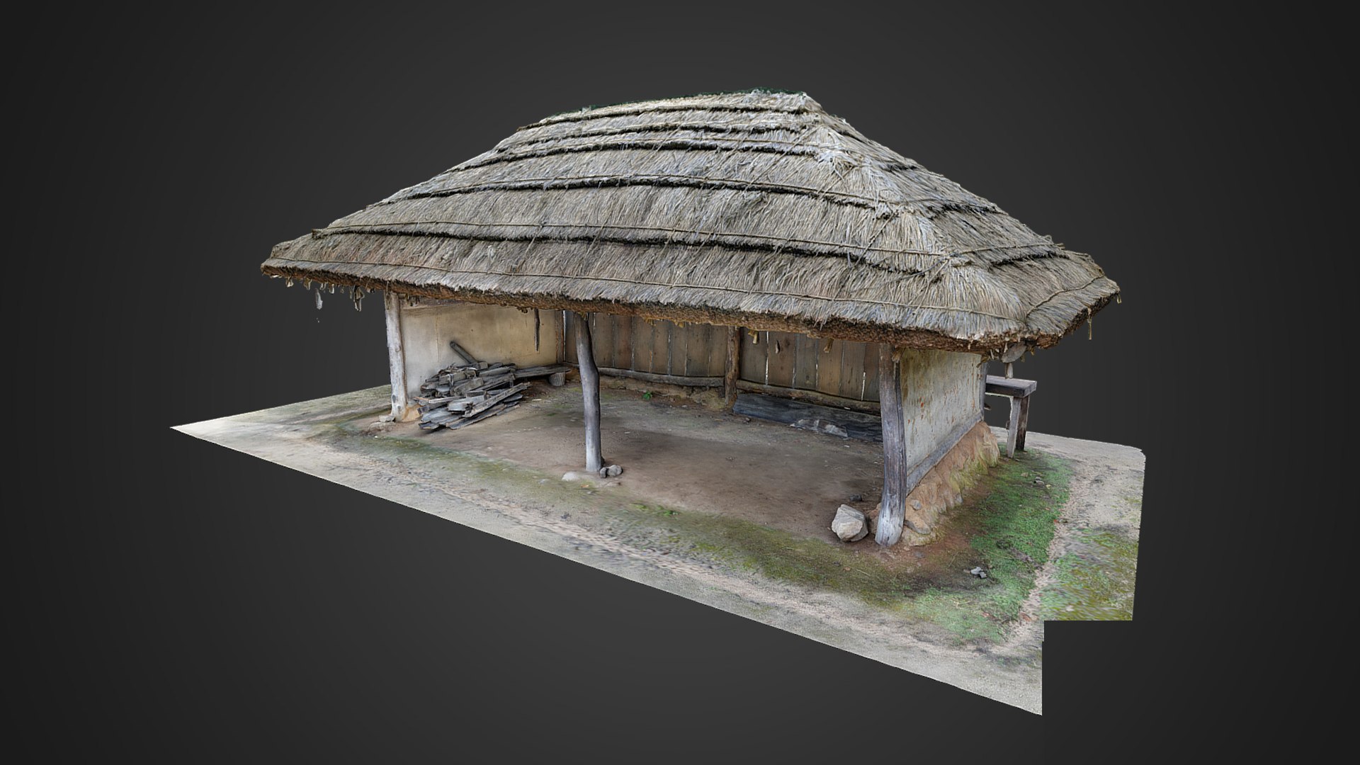 3D Model Thatched Roof House - TurboSquid 2020621