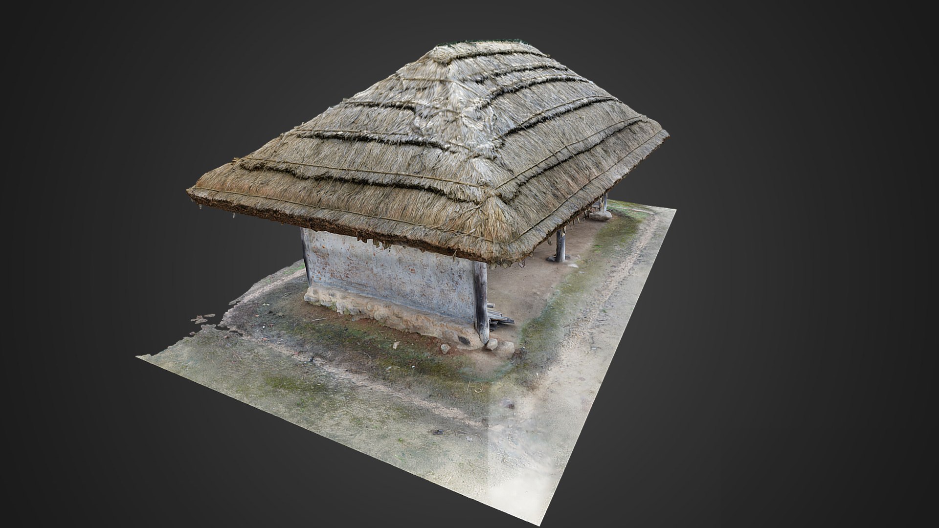 3D Model Thatched Roof House - TurboSquid 2020621