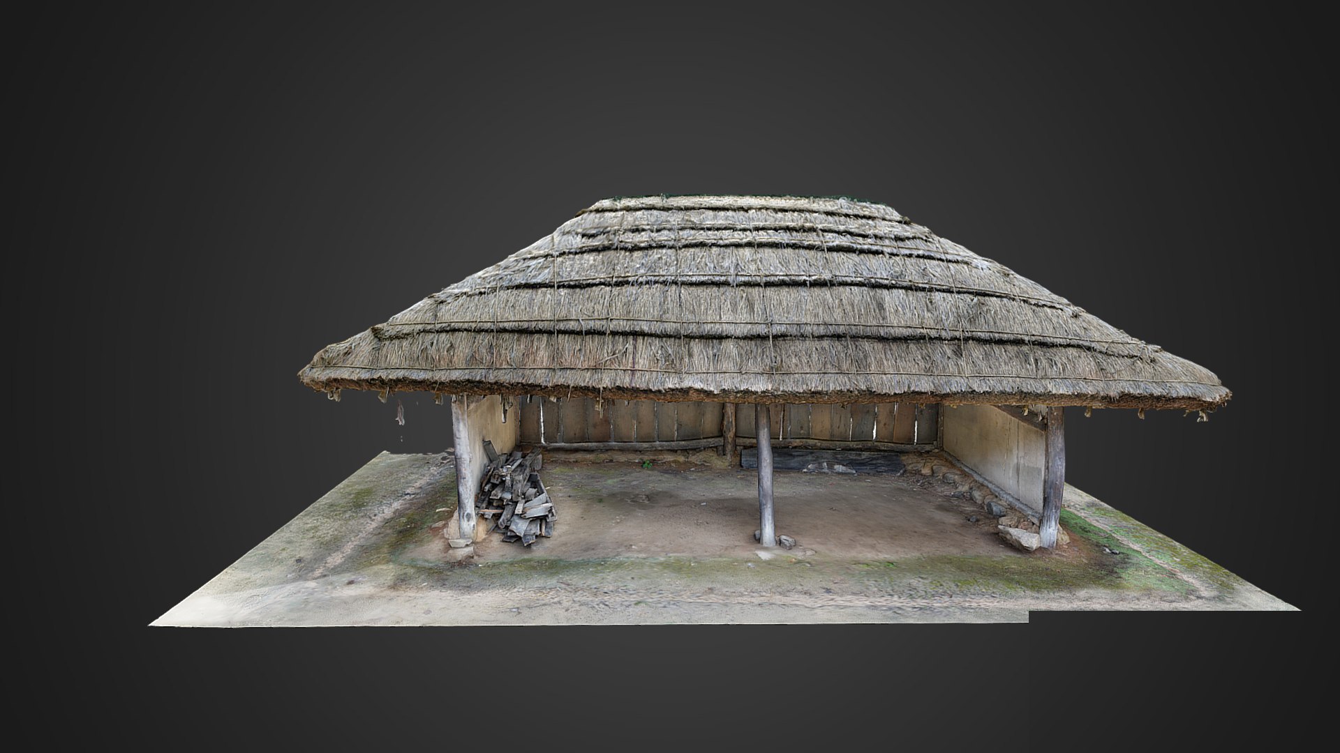 3D Model Thatched Roof House - TurboSquid 2020621