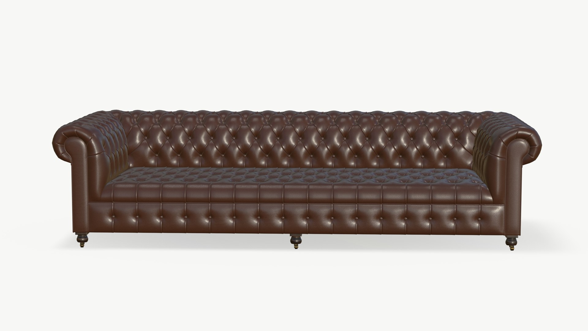Chesterfield Brown Leather Sofa Realistic 3D Model - TurboSquid 2068106