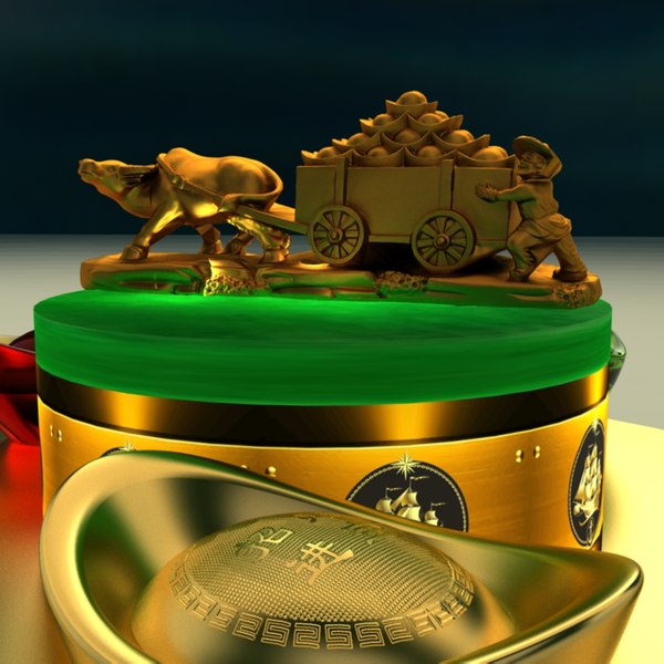 Chinese gold ingot 3D model - TurboSquid 1331805