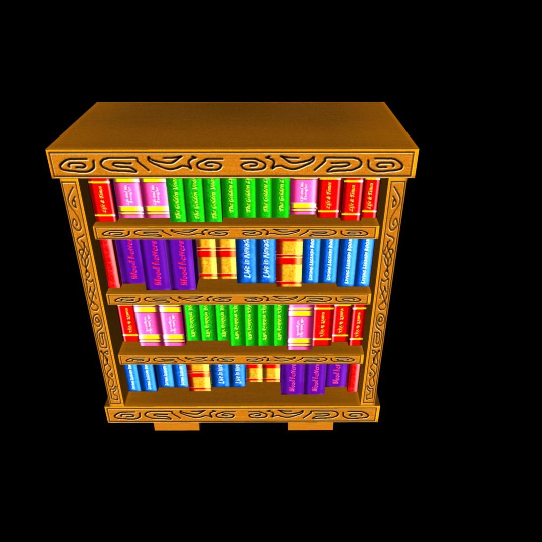 3d model bookcase book