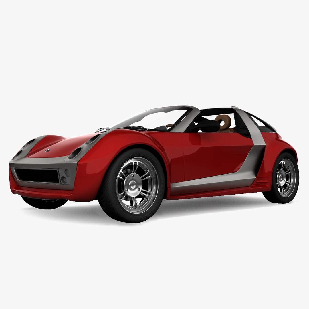 3d model realistic smart roadster coupe