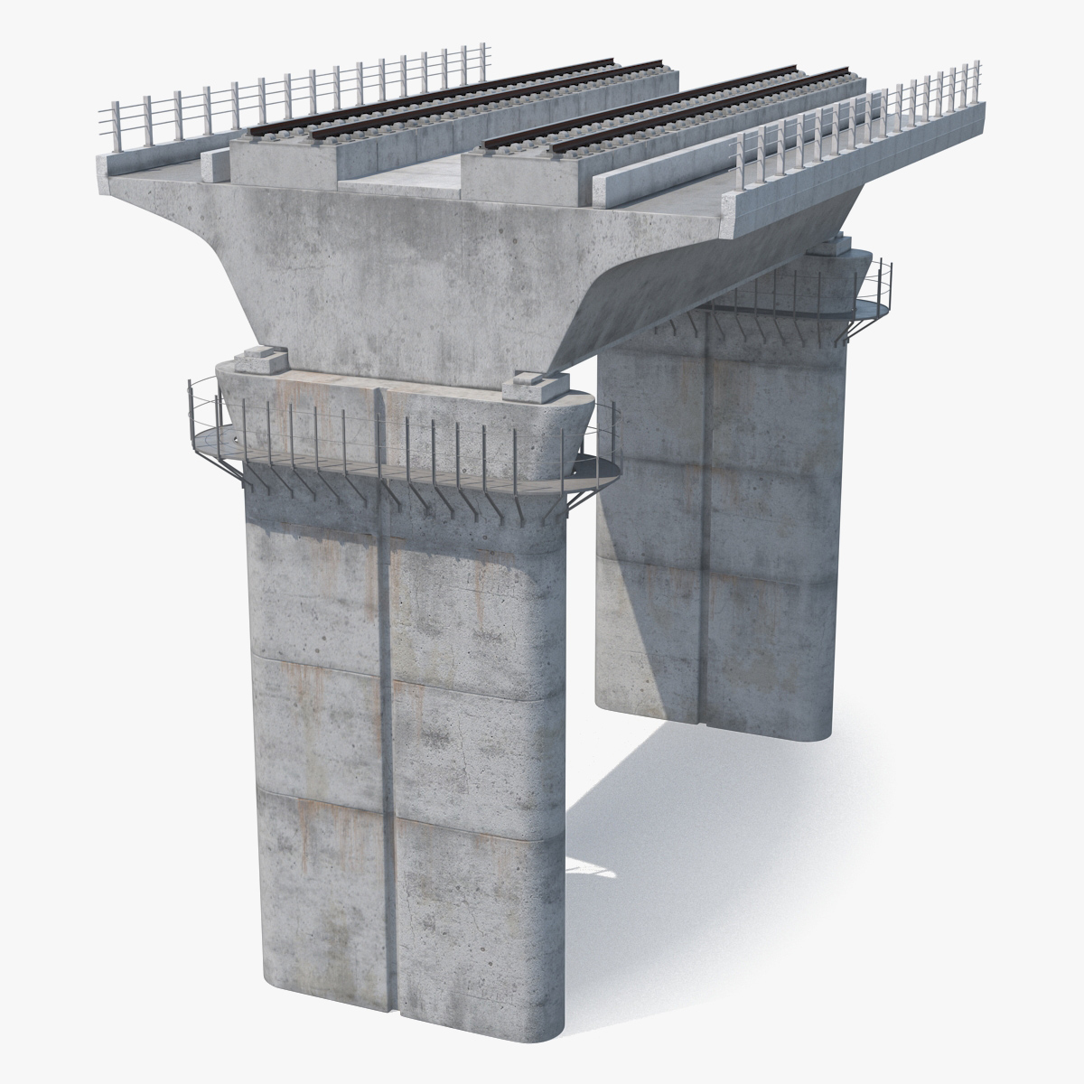 3D rail bridge section model - TurboSquid 1369783
