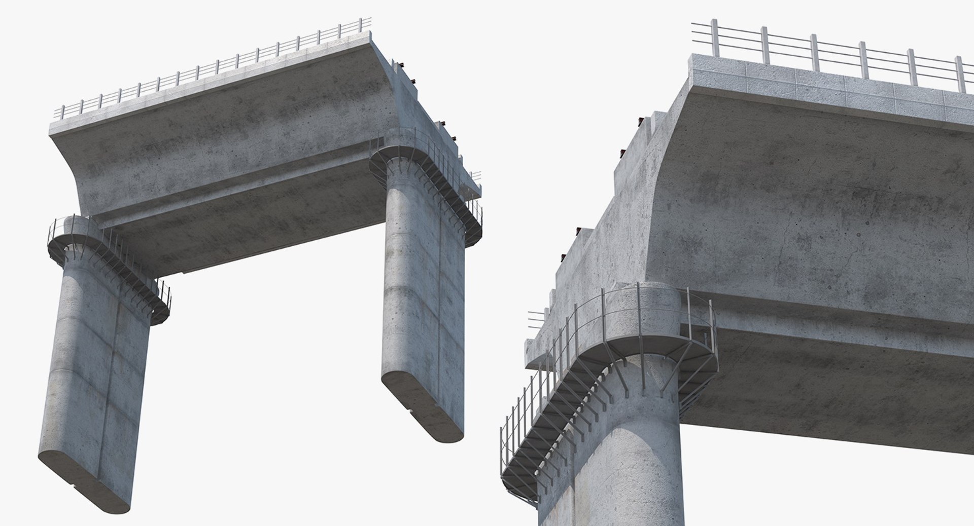 3D rail bridge section model - TurboSquid 1369783