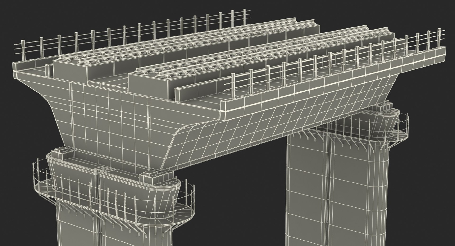 3D rail bridge section model - TurboSquid 1369783