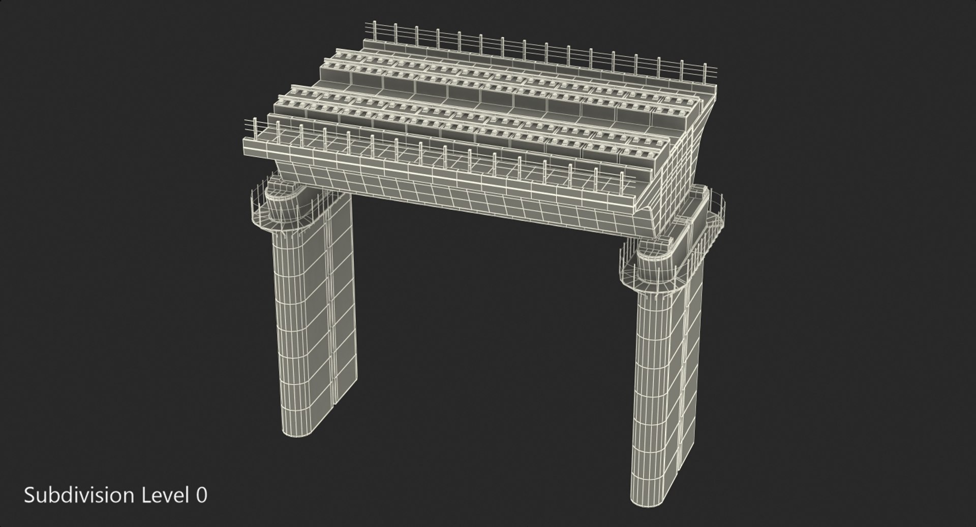 3D rail bridge section model - TurboSquid 1369783