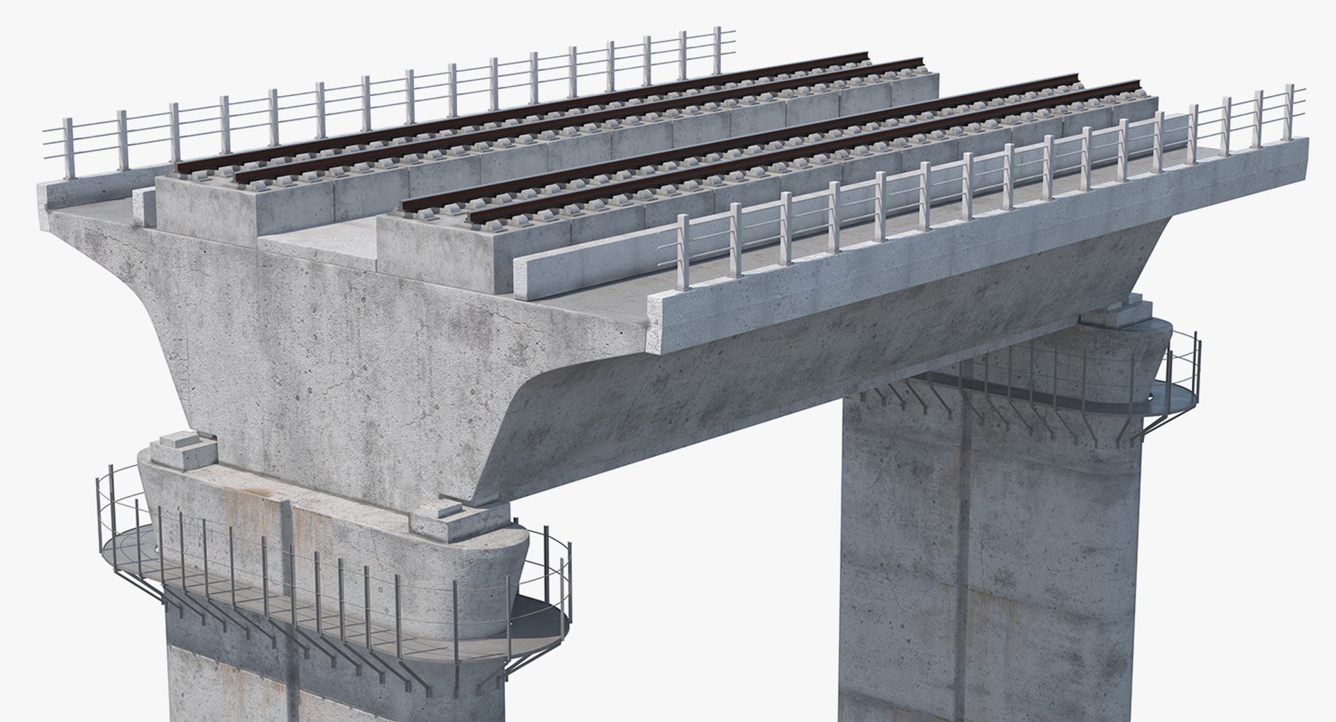 3D Rail Bridge Section Model - TurboSquid 1369783