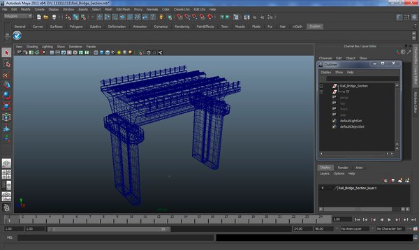 3D rail bridge section model - TurboSquid 1369783