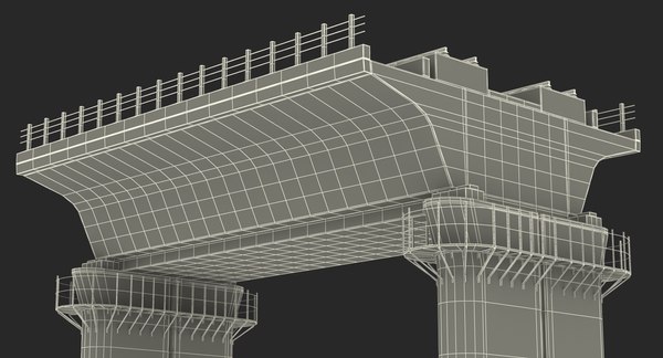 3D rail bridge section model - TurboSquid 1369783