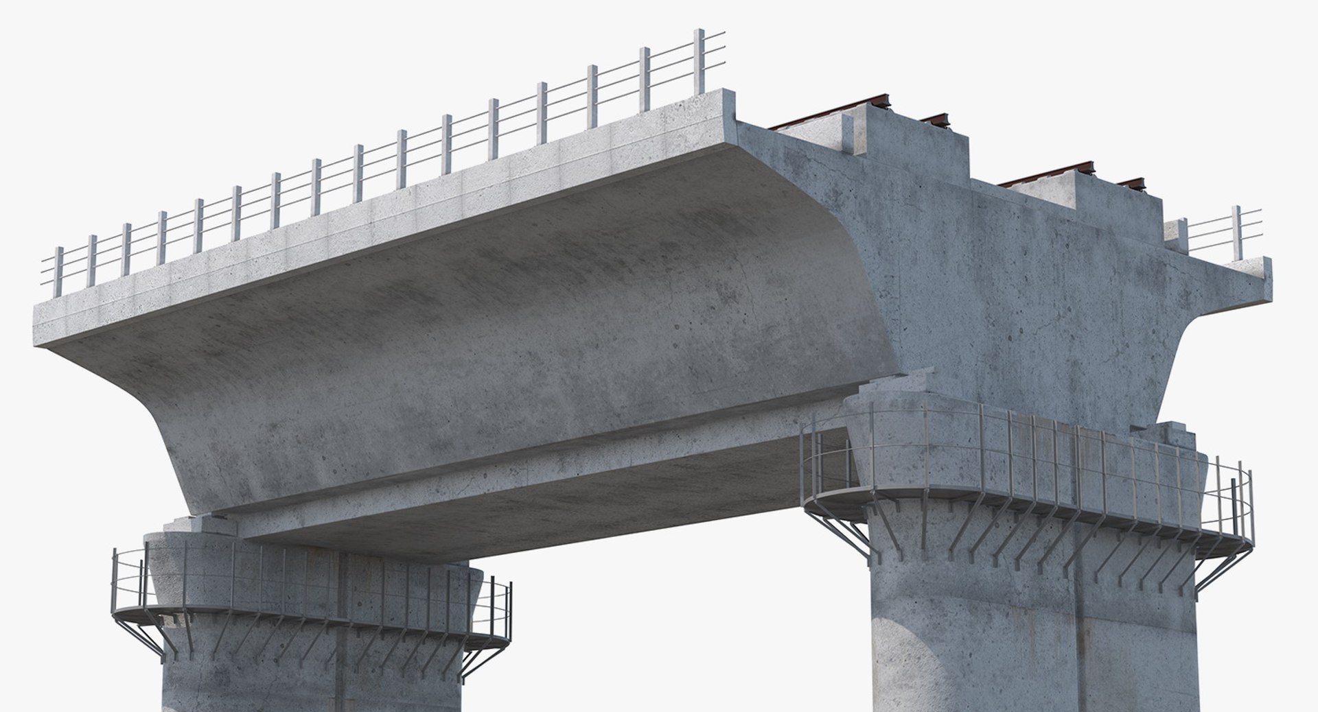 3D Rail Bridge Section Model - TurboSquid 1369783