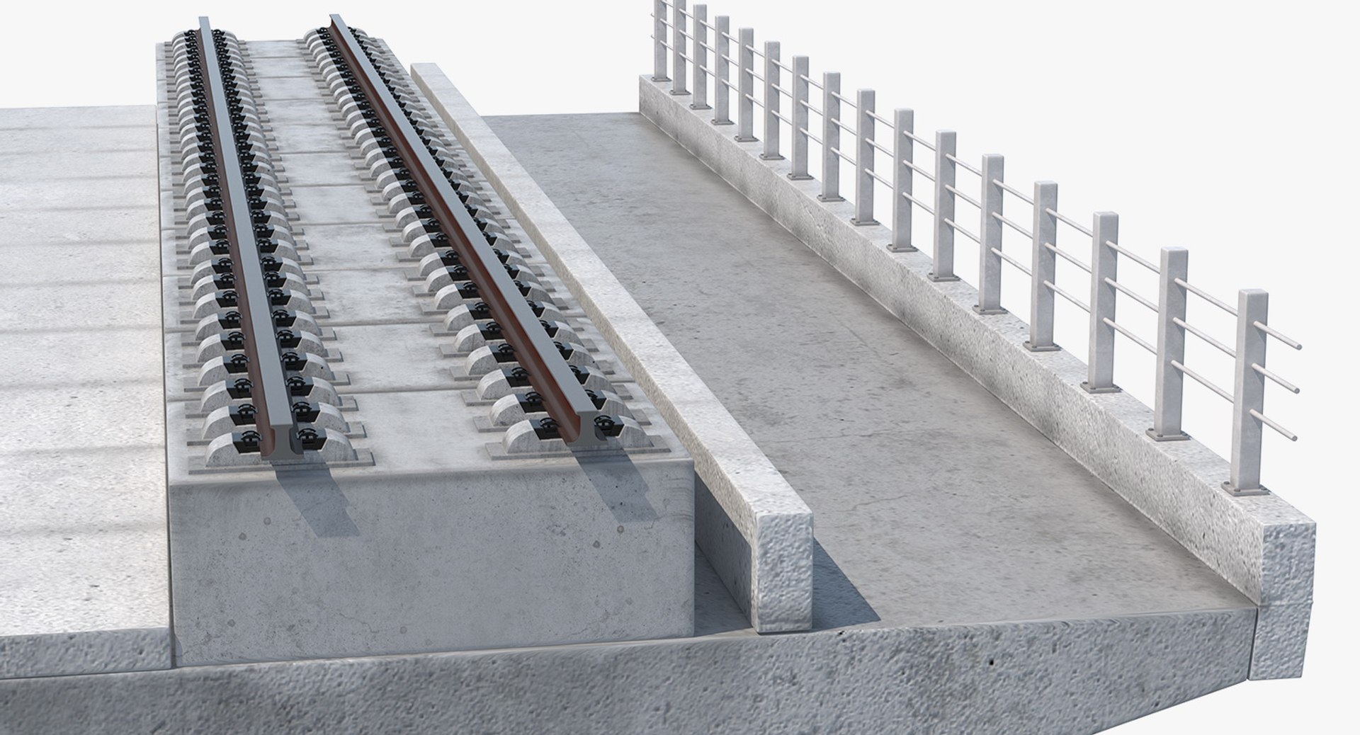 3D Rail Bridge Section Model - TurboSquid 1369783