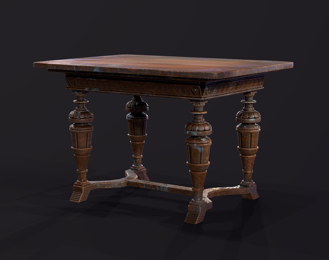 Old Antique Table 3D Model - TurboSquid 2002923