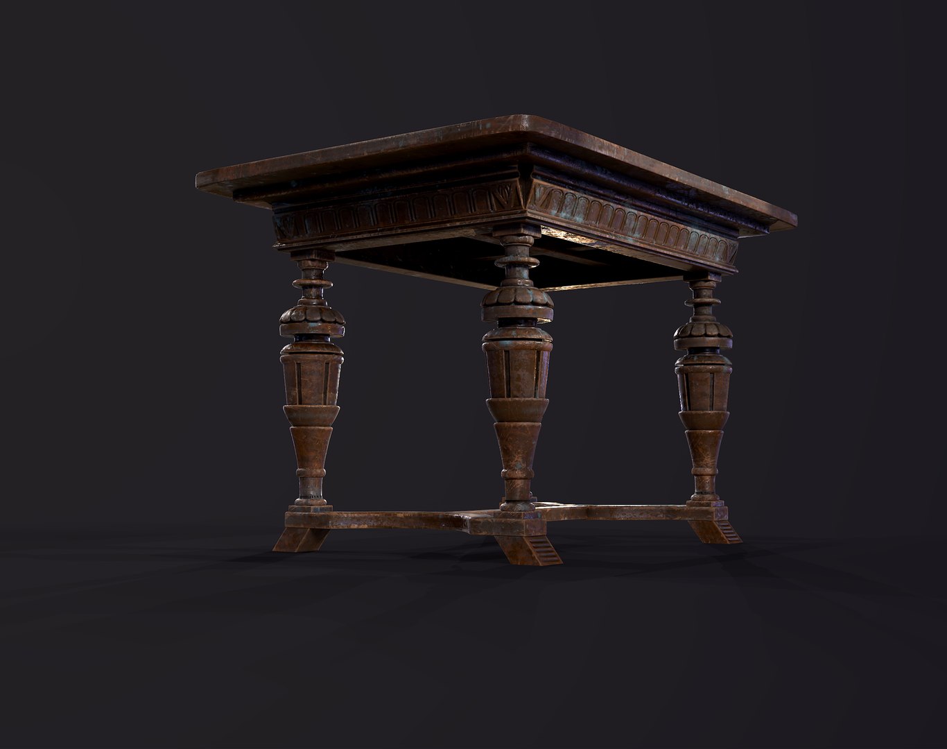 Old Antique Table 3D Model - TurboSquid 2002923
