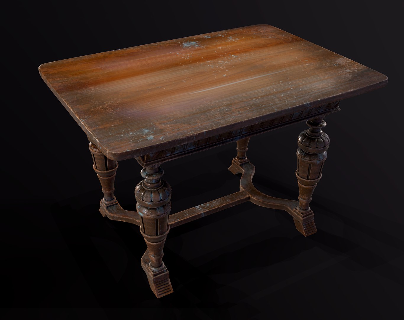 Old Antique Table 3D Model - TurboSquid 2002923