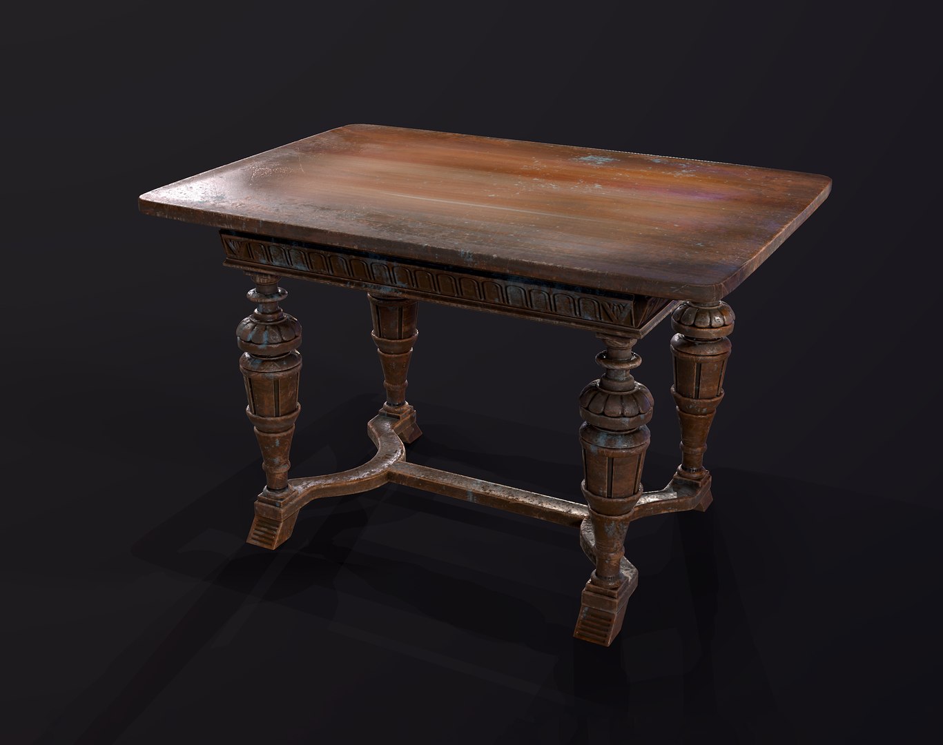 Old Antique Table 3D Model - TurboSquid 2002923