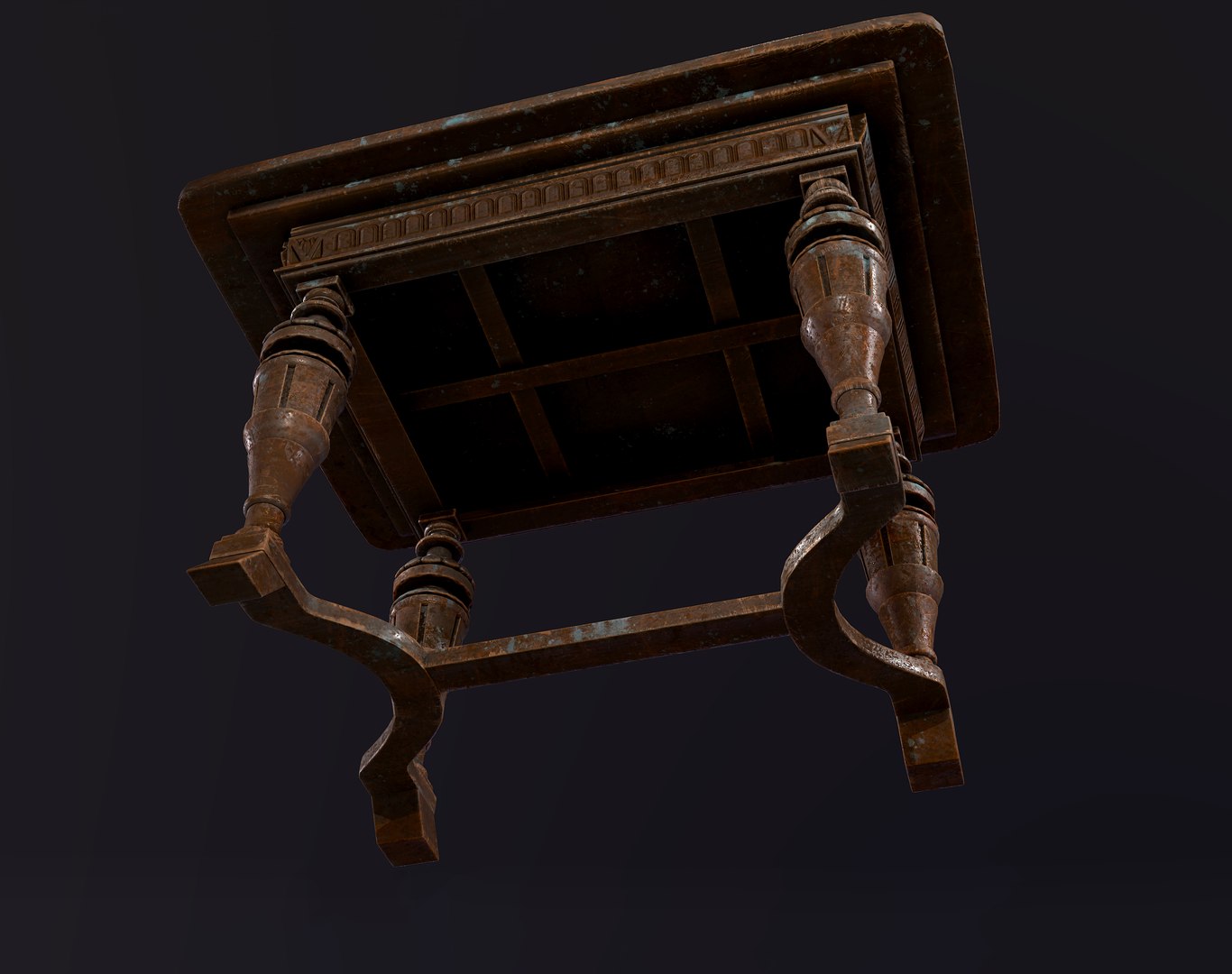 Old Antique Table 3D Model - TurboSquid 2002923