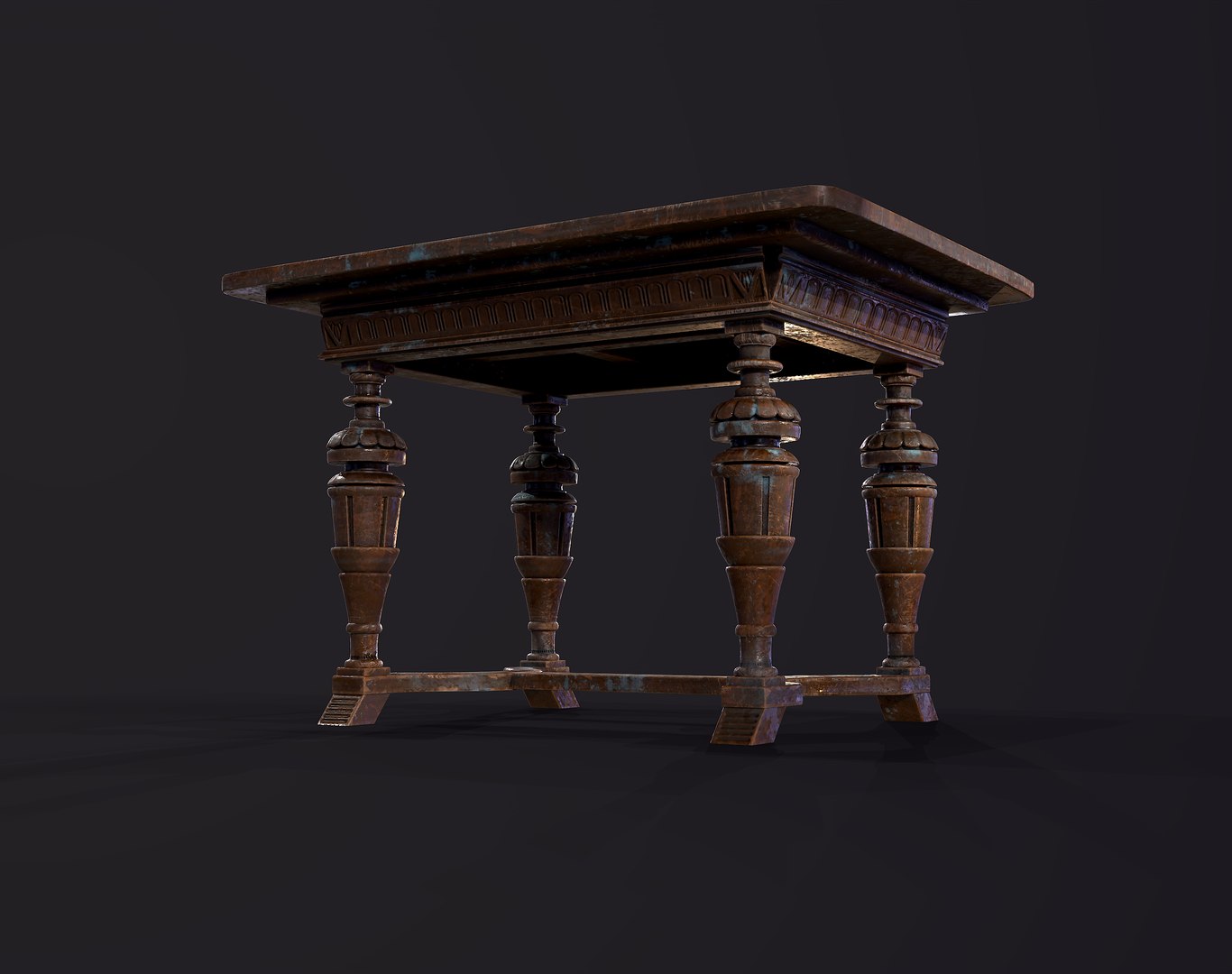 Old Antique Table 3D Model - TurboSquid 2002923