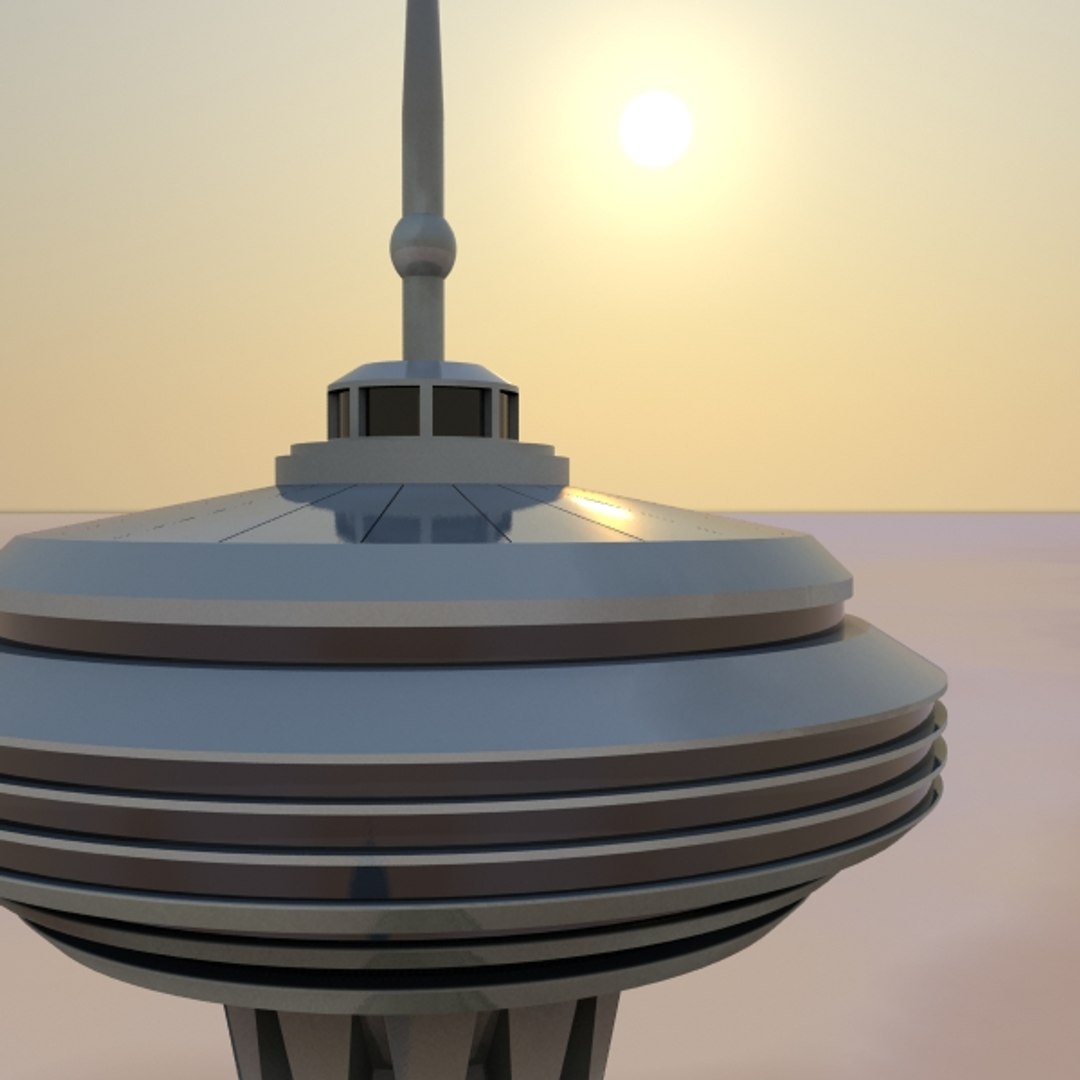 futuristic buildings 3d model