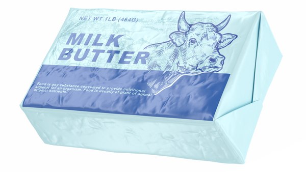 Wrapped Unsalted Cow Milk Butter 3D model - TurboSquid 1724454