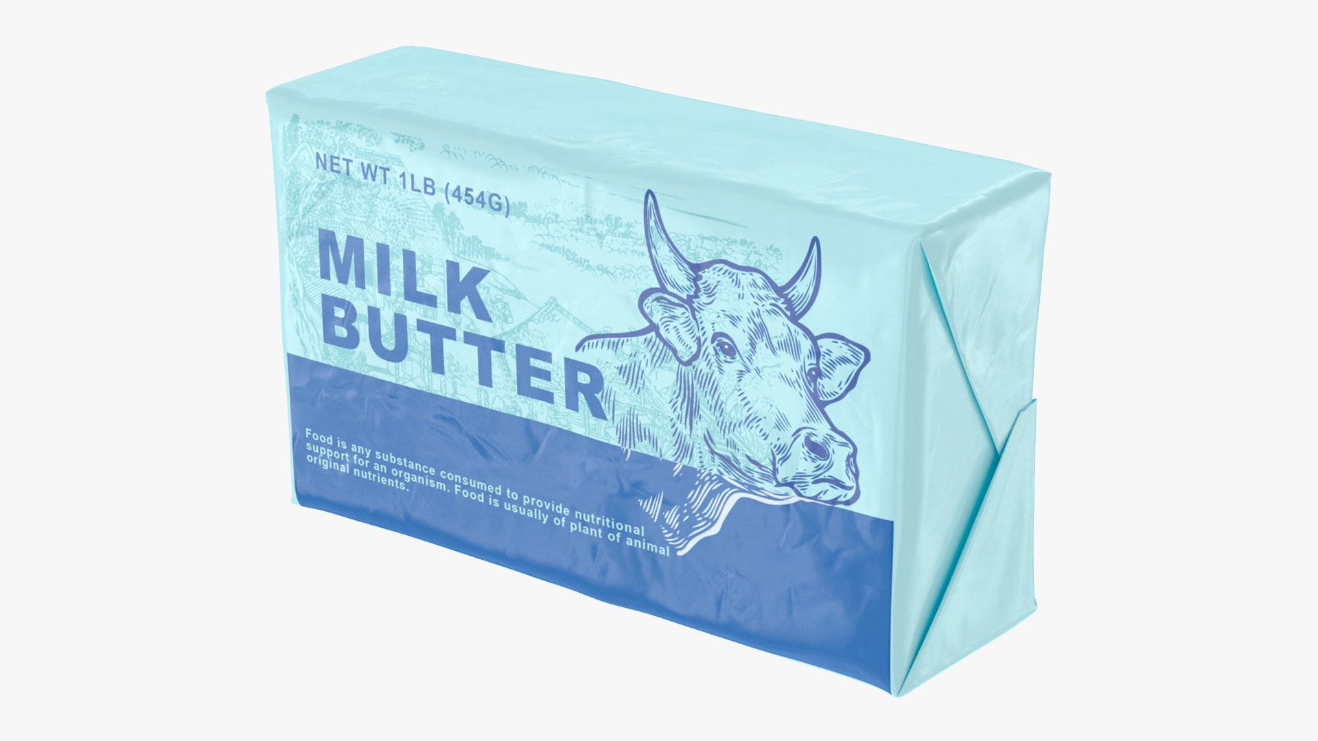 Wrapped Unsalted Cow Milk Butter 3D model - TurboSquid 1724454
