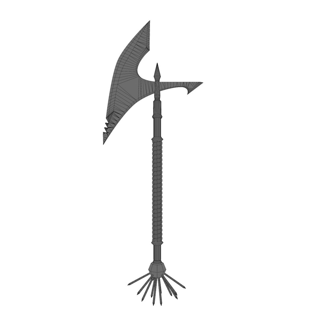 C4d Serrated Battle Axe