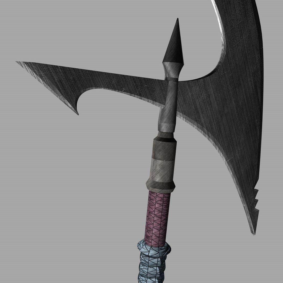 C4d Serrated Battle Axe