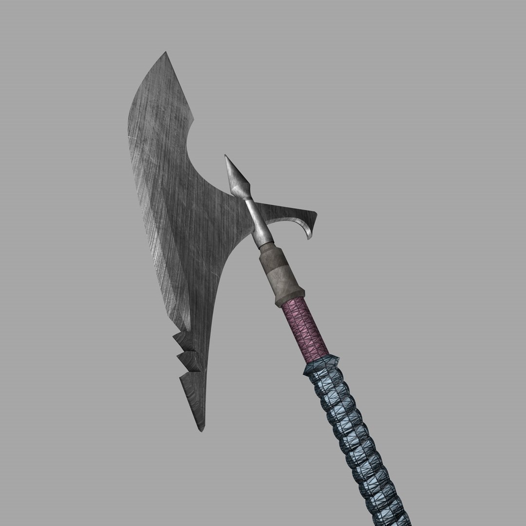 C4d Serrated Battle Axe